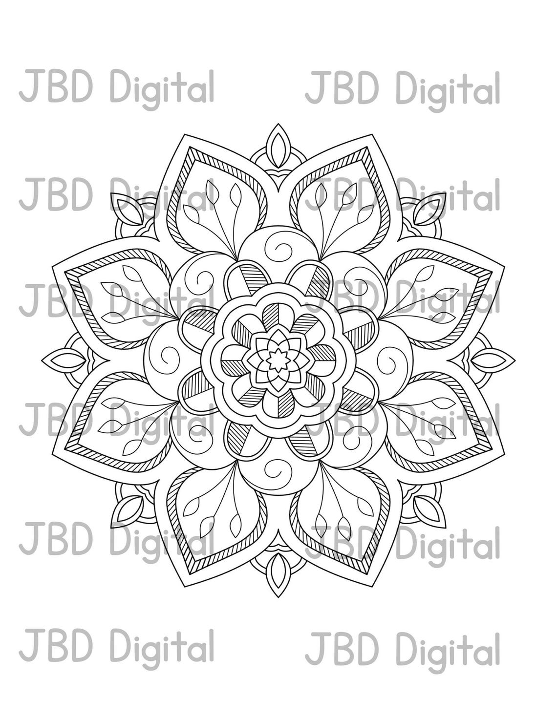 Mandala Coloring Book - Digital Download - 15 Intricate Designs for ...