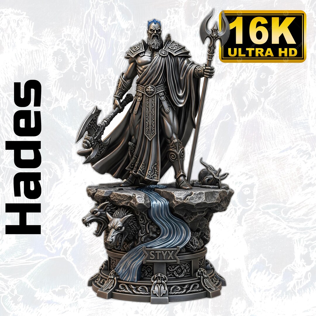 Hades 3D Model: Greek Underworld God STL OBJ GLB for 3D Printing - Etsy