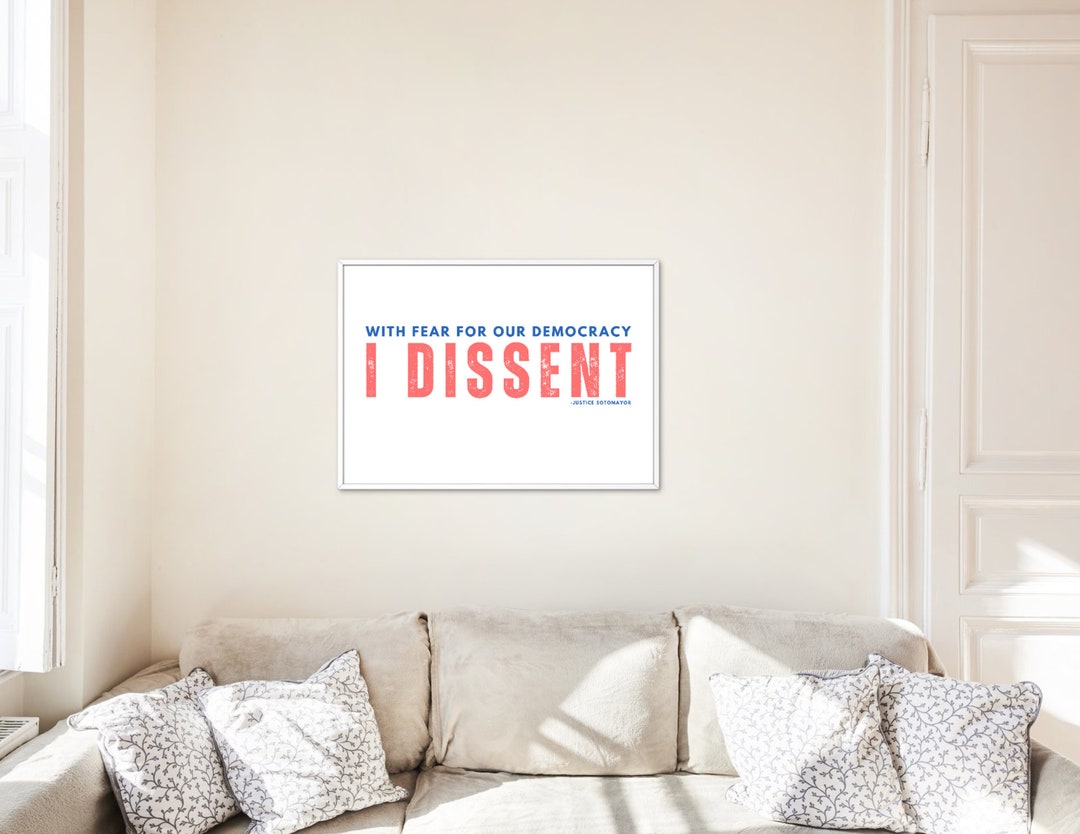 With Fear for Our Democracy, I Dissent | Printable - Etsy