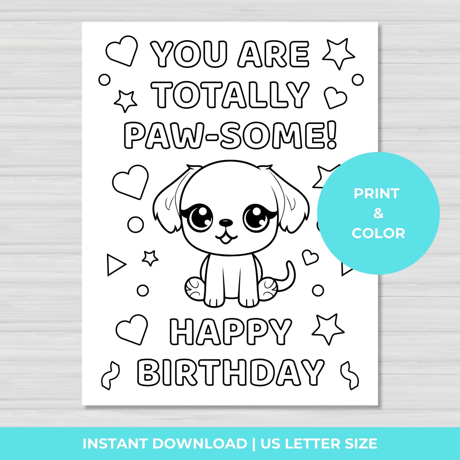 Happy Birthday Coloring Pages, Printable Activity for Kids, Gift From ...
