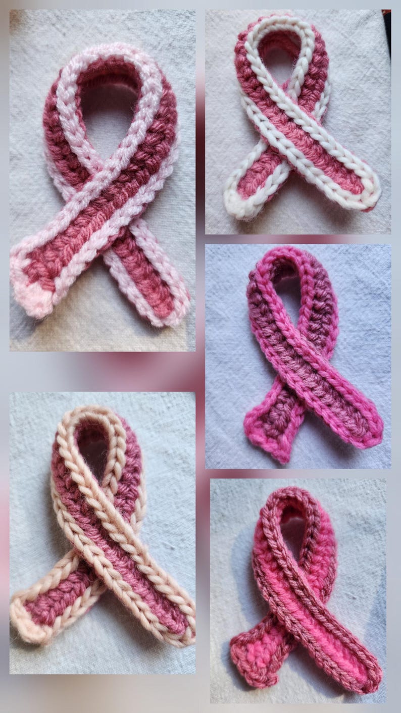 Breast Cancer Awareness Crochet Ribbon Keychain - Etsy