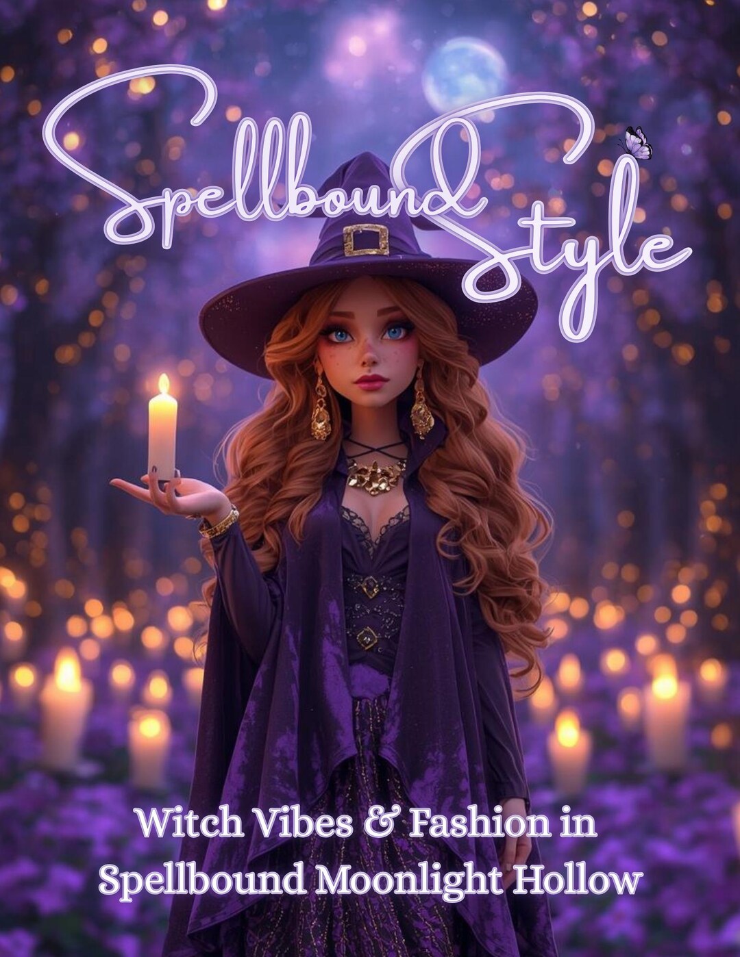 Witchcore Fashion Coloring Pages: Spellbound Moonlight Hollow Sample ...