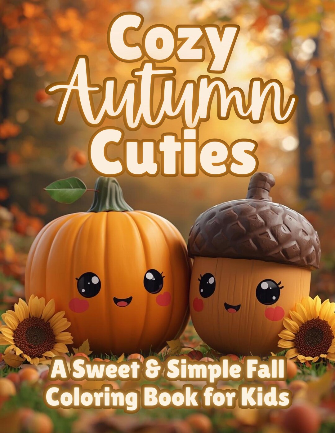 Cozy Autumn Cuties | Full 28-page Fall Coloring Book PDF for Kids 4-8 ...