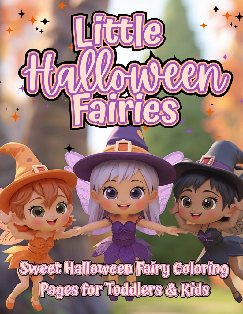 Little Halloween Fairies Coloring Pages | 3-page Printable Toddler ...