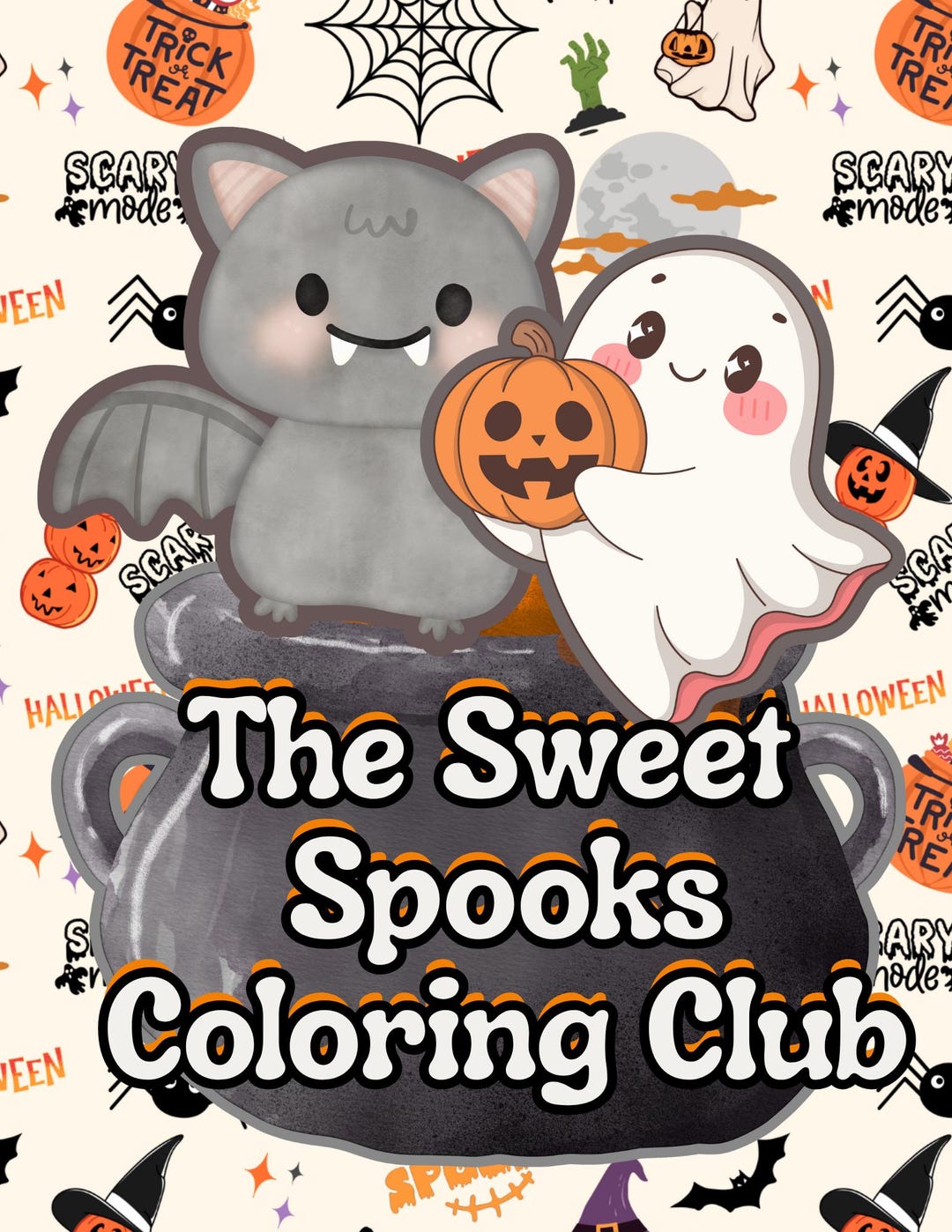 Sweet Spooks Coloring Club – 15 Page Printable Halloween Coloring Book ...