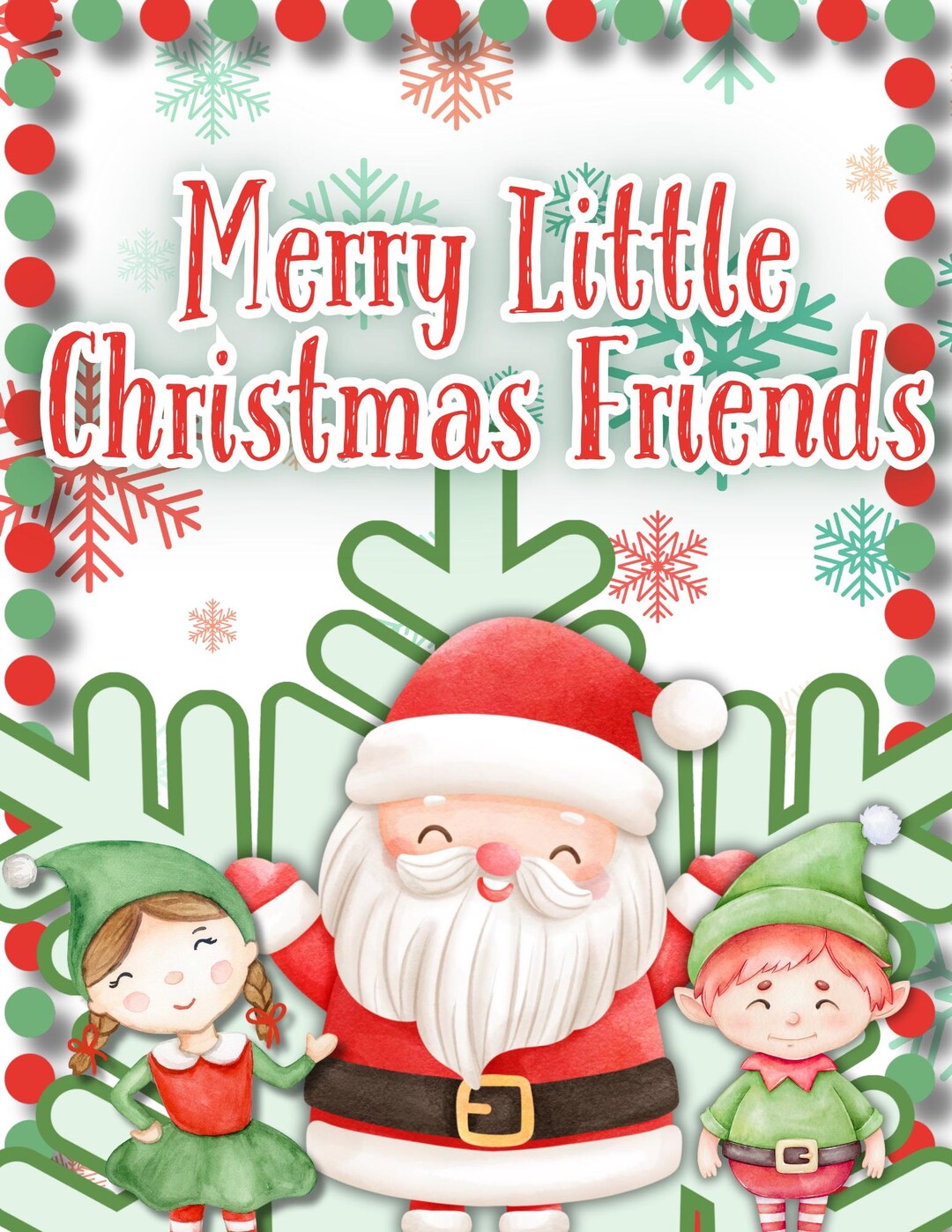 Merry Little Christmas Friends Coloring Pages | 3-page Mini Bundle ...