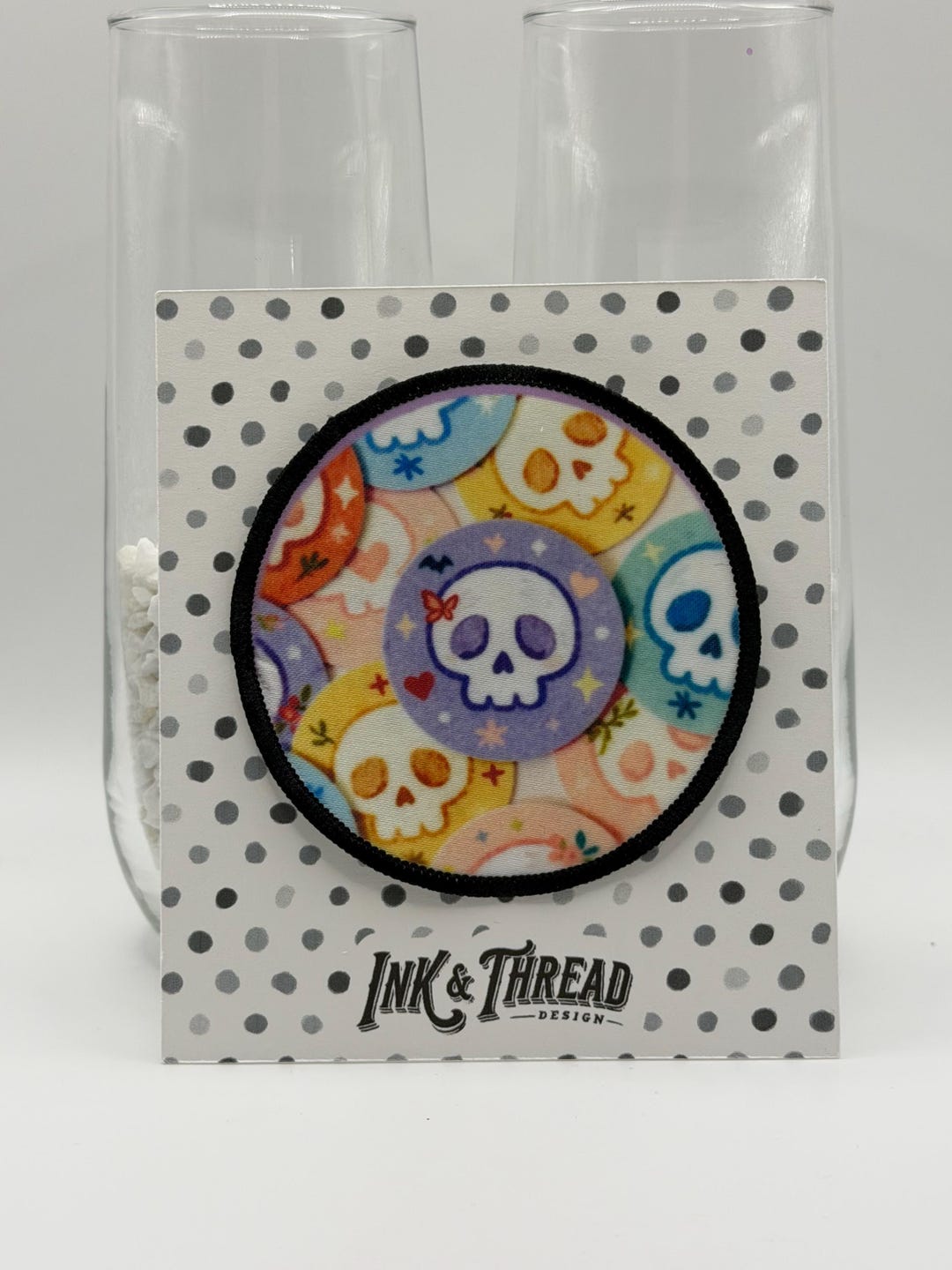 Pastel Skull Patch | Cute Spooky Iron on Patch | Goth Aesthetic Patch ...