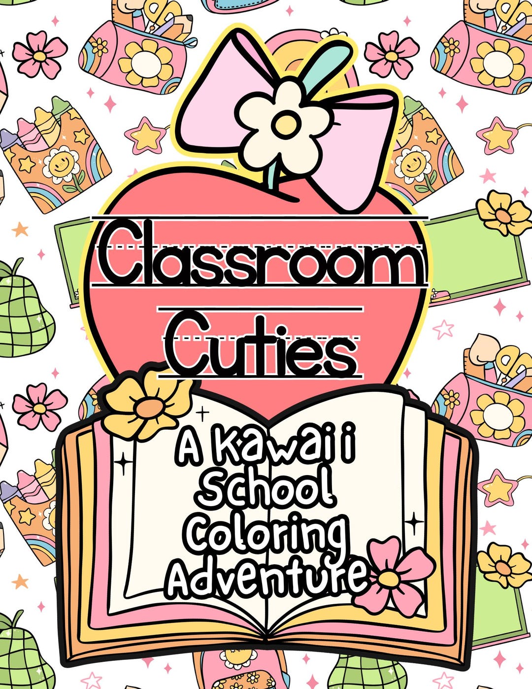 Classroom Cuties Coloring Bundle | 15 Printable Kawaii School Coloring ...