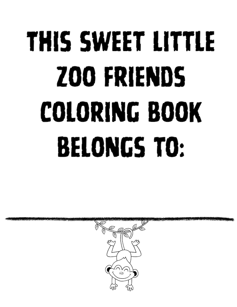 Zoo Animal Coloring Book for Kids: 30-page Printable (PDF Format) - Etsy
