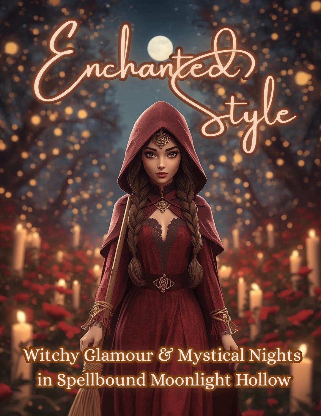Witchy Glamour Coloring Pages: Spellbound Moonlight Hollow Sample ...