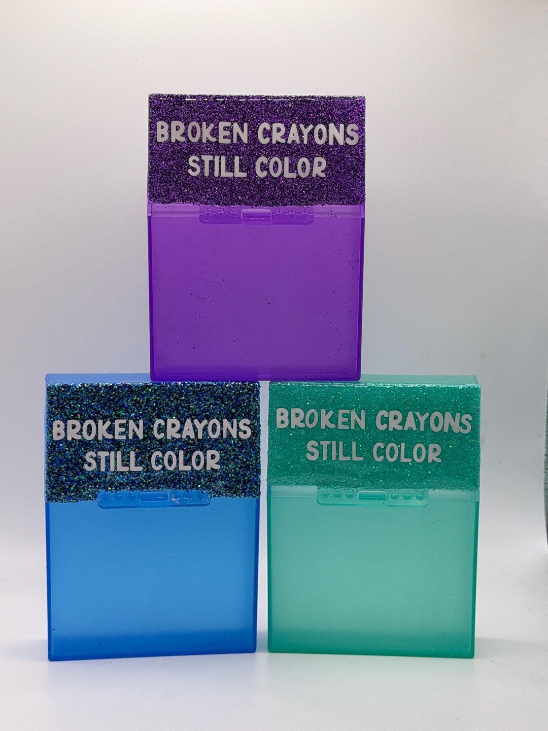 Broken Crayons Still Color Glitter Crayon Box | Affirmation Storage ...