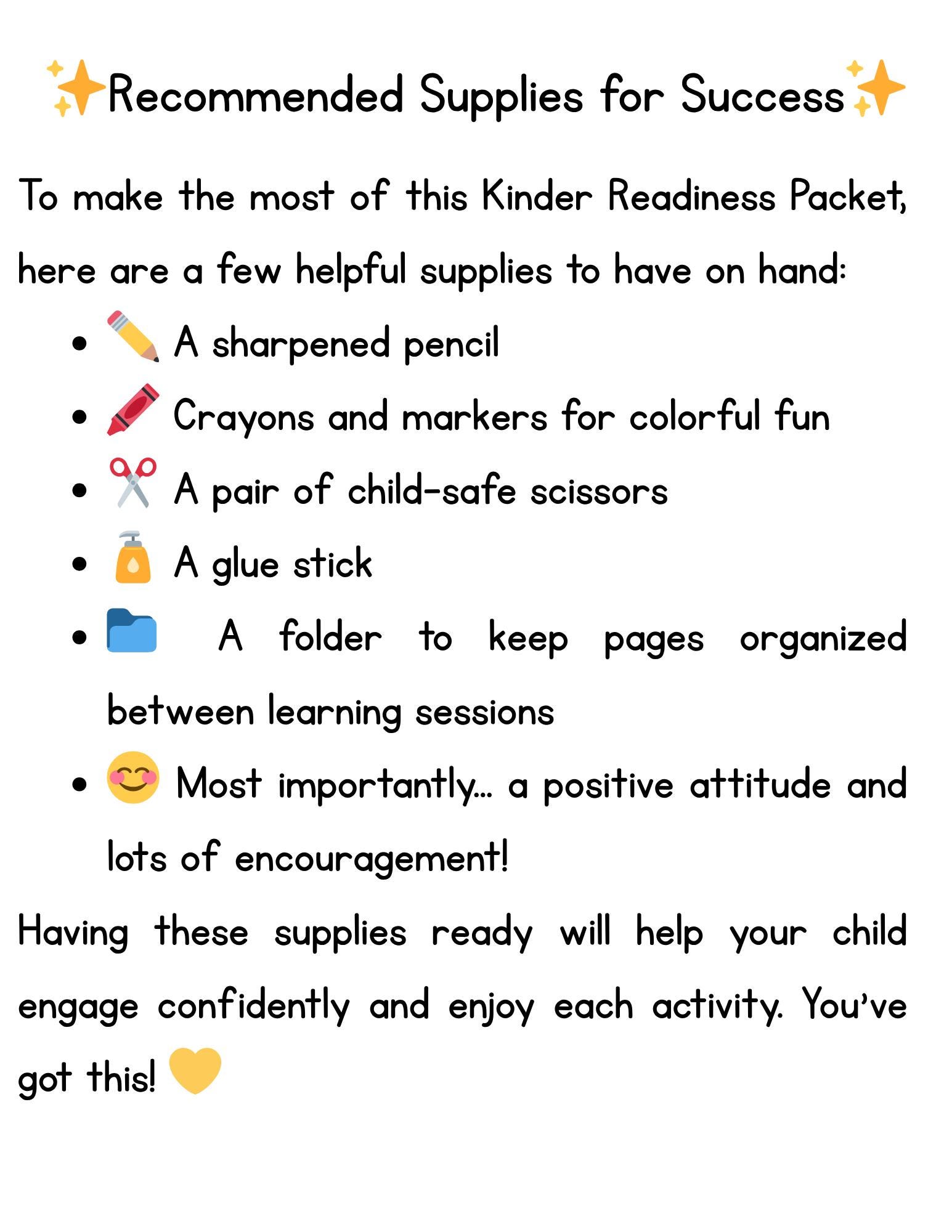 Kindergarten Readiness Packet | Printable Prep Activities - Etsy