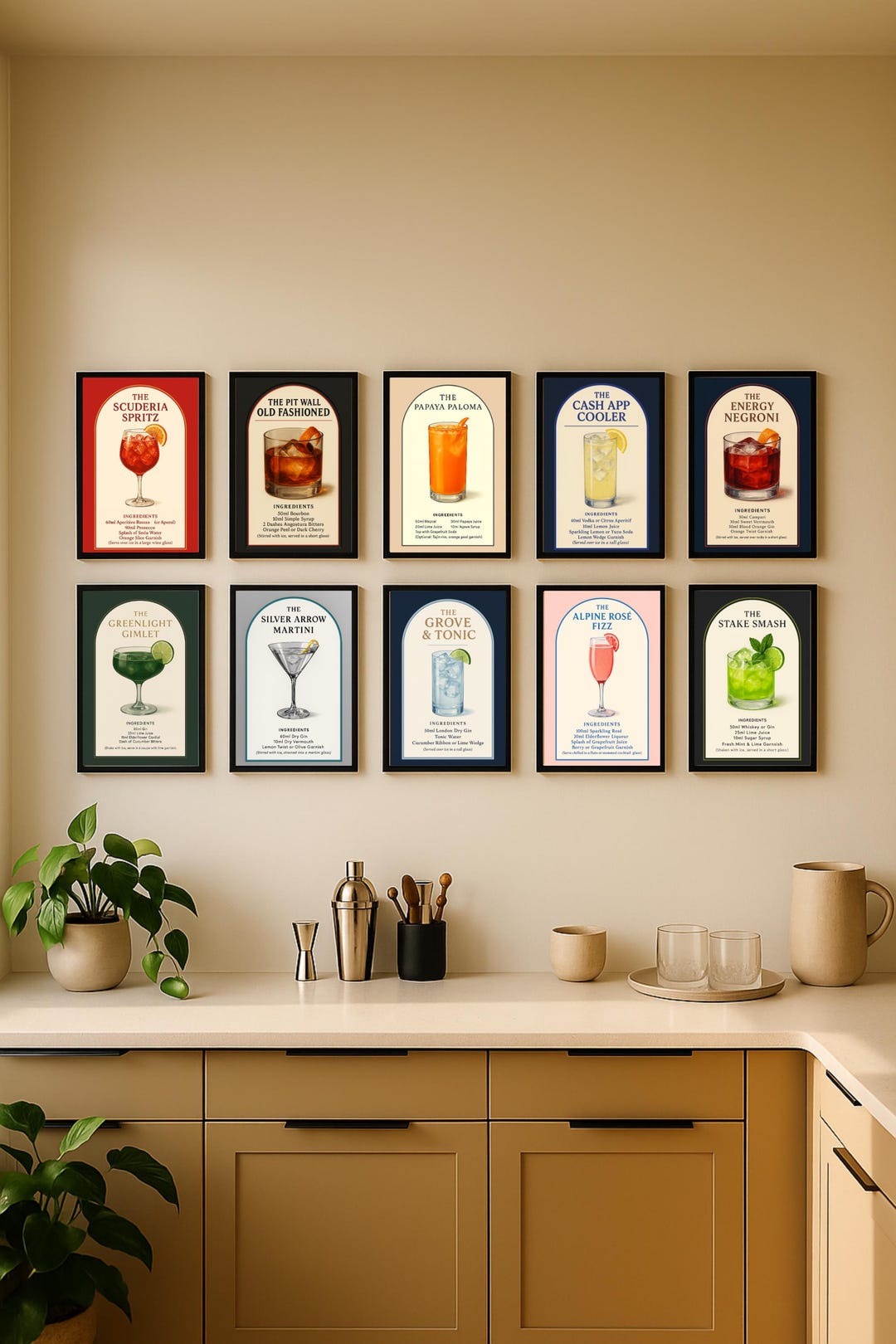 F1 Cocktail Poster Set: Formula 1 Team-inspired Art (digital Download ...