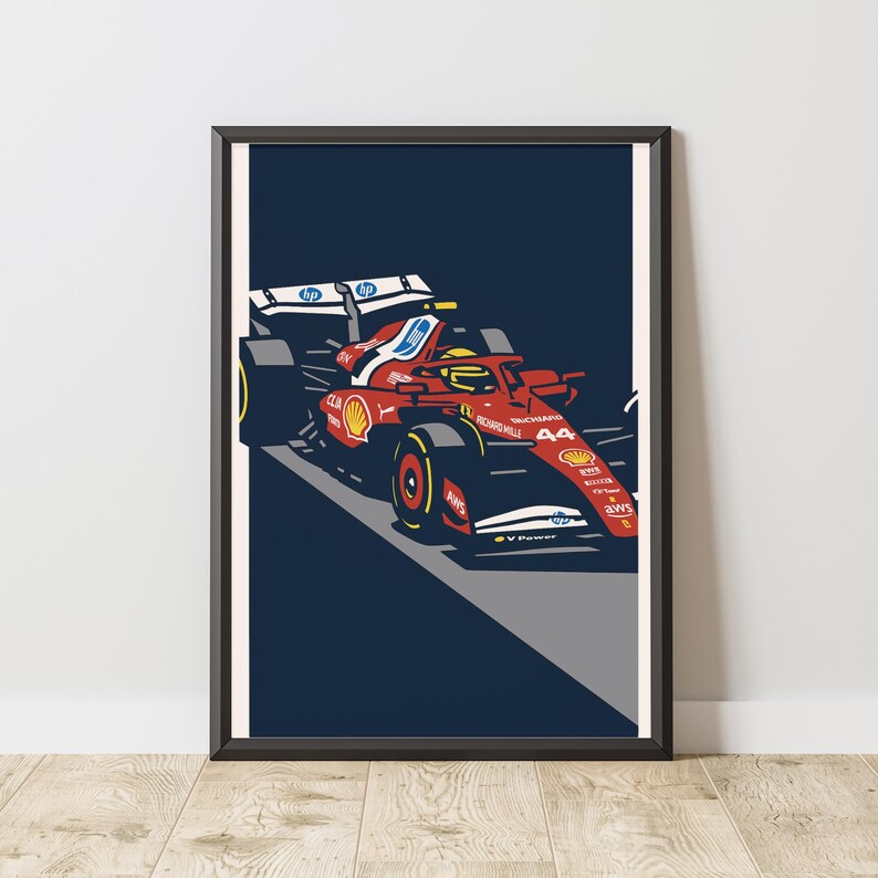 Ferrari F1 Poster Set: Hamilton & Leclerc Scuderia Art (digital ...