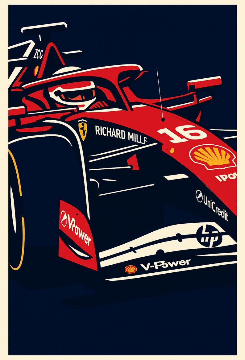 Ferrari F1 Poster Set: Hamilton & Leclerc Scuderia Art (digital ...