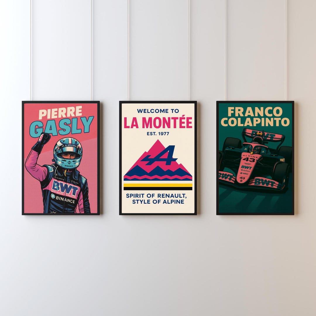 Alpine F1 Digital Art Bundle | Racing Poster Set | Gasly Wall Print ...