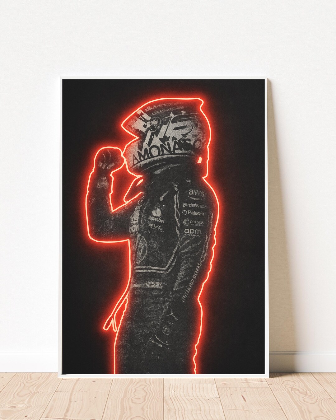 Charles Leclerc Neon Poster: Ferrari F1 Motorsport Art - Etsy