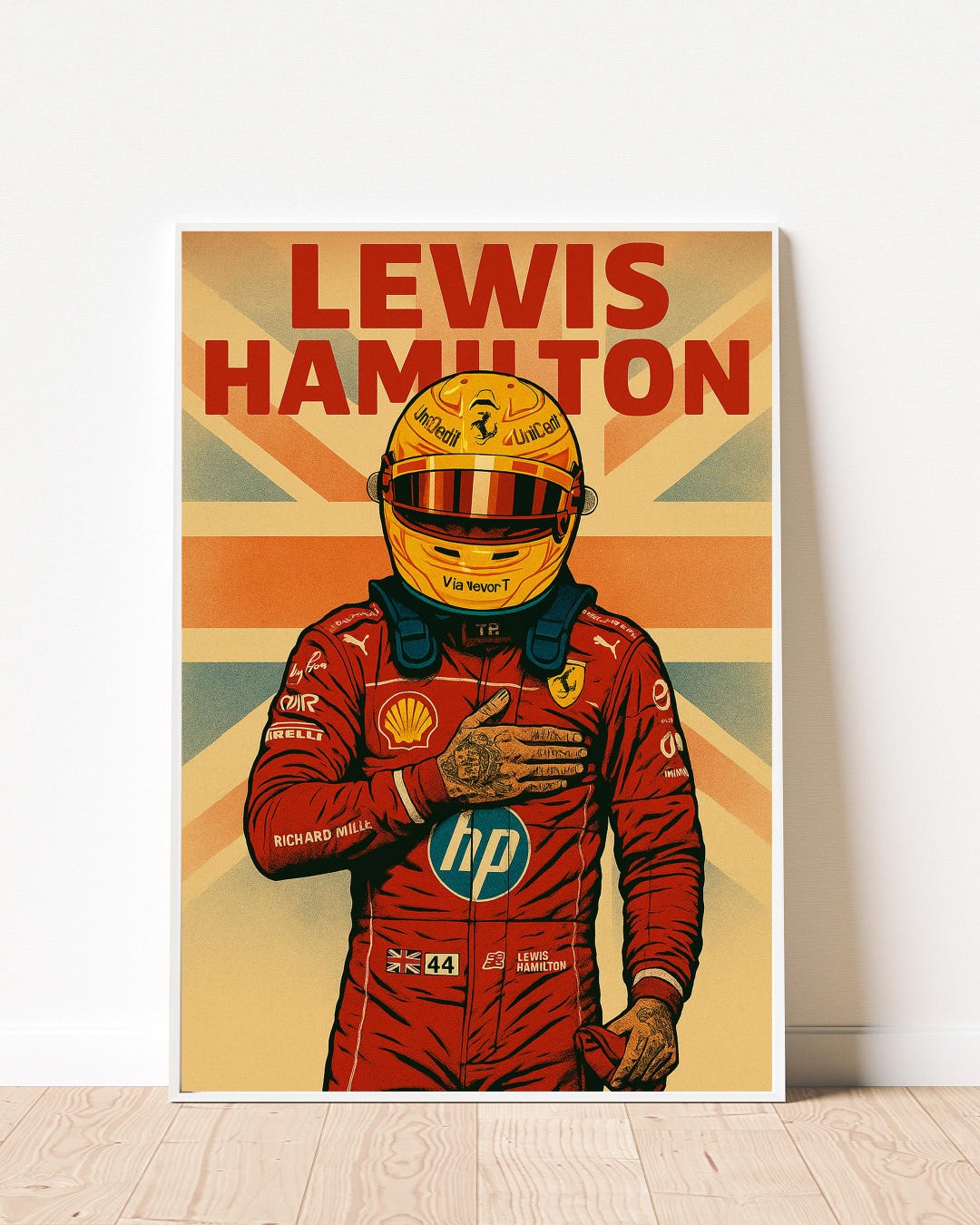 Lewis Hamilton Ferrari F1 Poster: Scuderia Ferrari Racing Art (digital ...