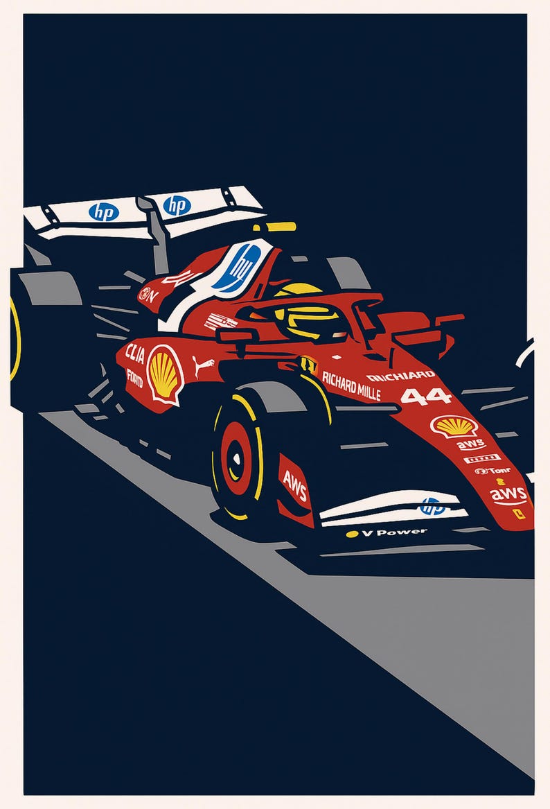 Ferrari F1 Poster Set: Hamilton & Leclerc Scuderia Art (digital ...