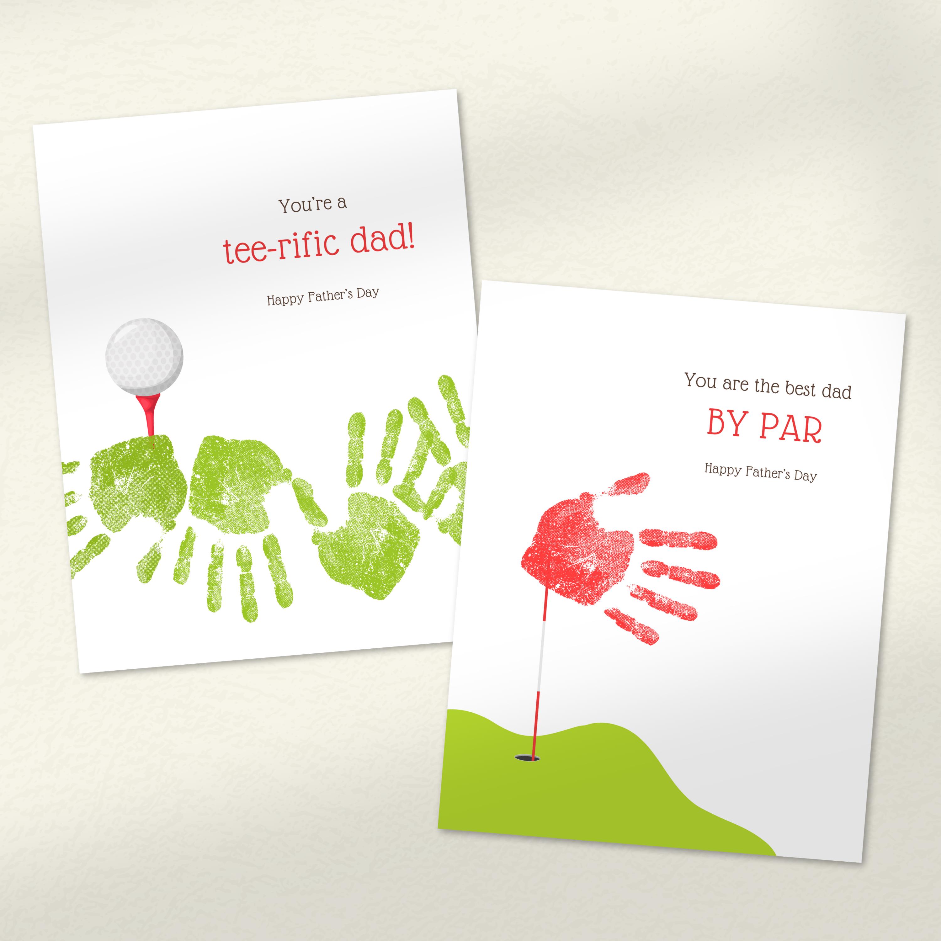 Golf Fathers Day Handprint Printable Best Dad by Par Handprint Art for ...