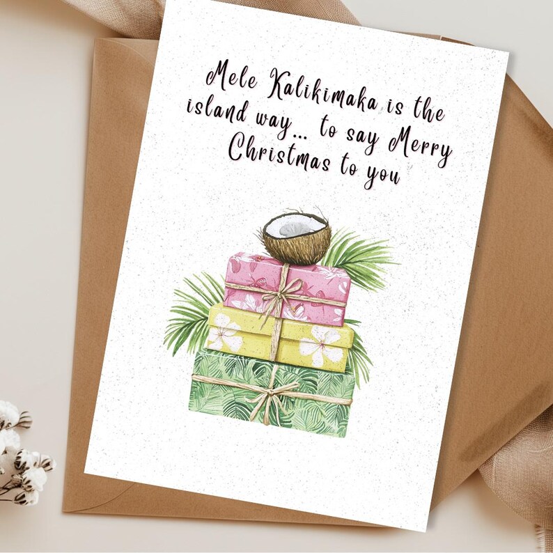 Tropical Christmas Invitation, Hawaiian Holiday Party Invite, Mele ...