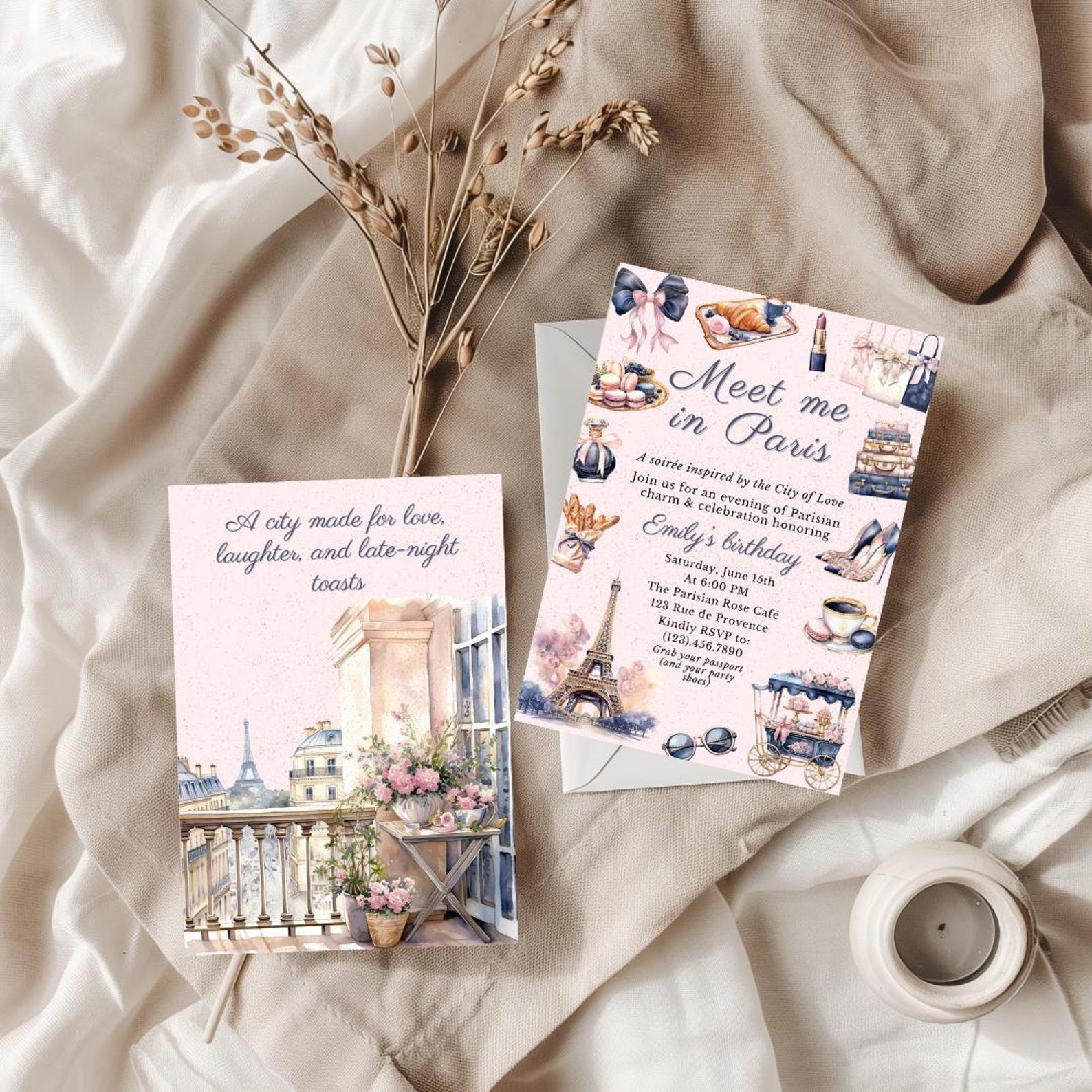Meet Me in Paris Invitation Template, Editable Canva Paris Birthday ...