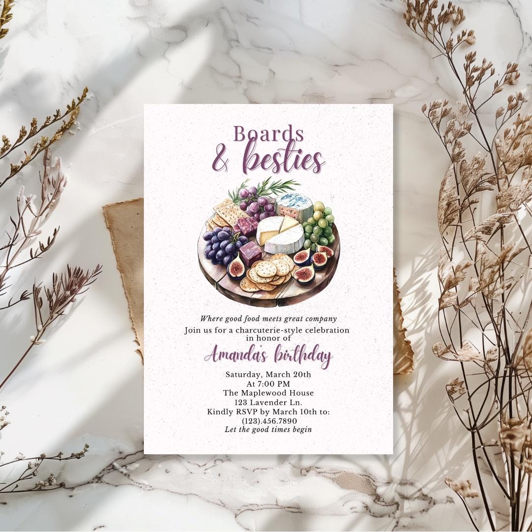 Boards & Besties Invitation, Charcuterie Party Invite, Girls Night ...