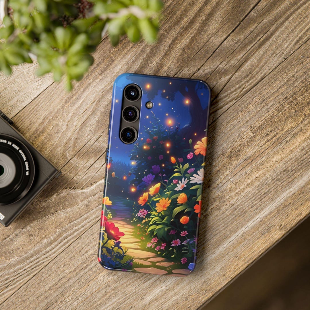 Night Pathway Phone Case: Floral Firefly Design, Protective Nature ...