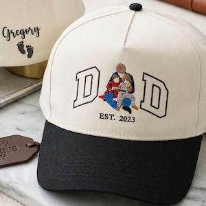 Custom Portrait Embroidered Dad Hat Using Photo, Father's Day Gift for ...