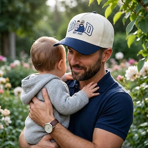 Custom Portrait Embroidered Dad Hat Using Photo, Father's Day Gift for ...