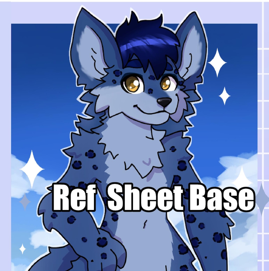 Furry Ref Sheet Base | Fursona PSD & PNG | Digital Lineart | Editable ...