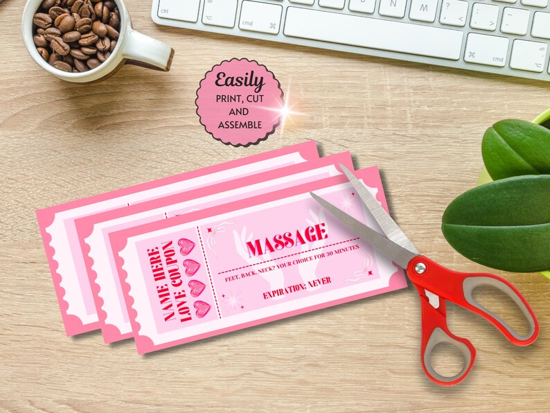 Custom Coupon Book Template for Valentines Day, Anniversary, Birthday ...