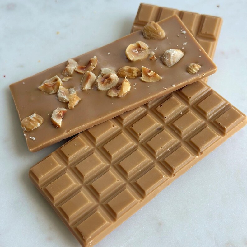 Gold Chocolate Bar With Pecans or Nuts, Handmade Chocolate, Gold ...