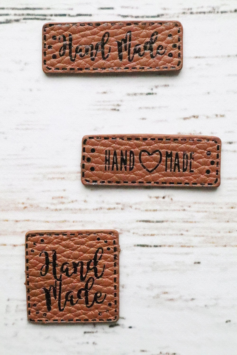 Leather Hand Made Label Set | Etsy