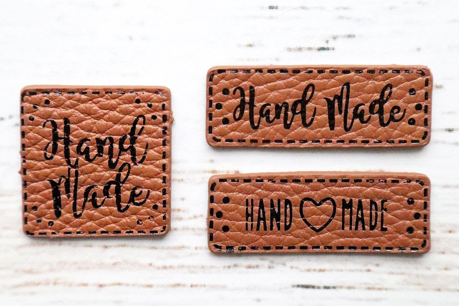 Leather Hand Made Label Set | Etsy