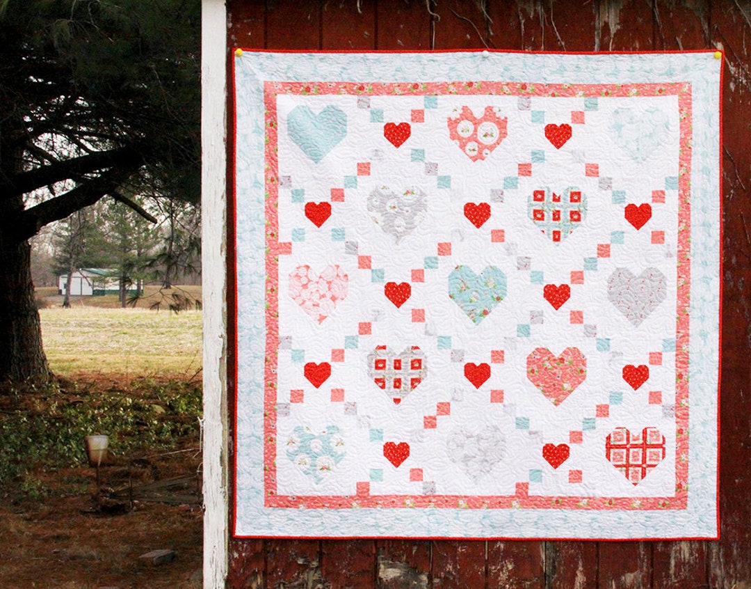 Hearts and Kisses Quilt PDF Pattern - Etsy