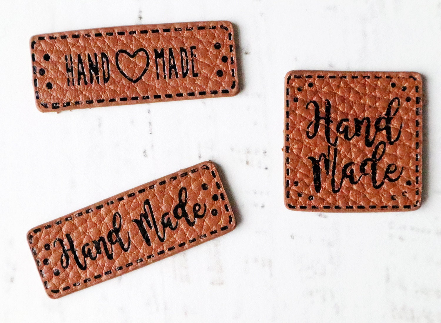 Leather Hand Made Label Set | Etsy
