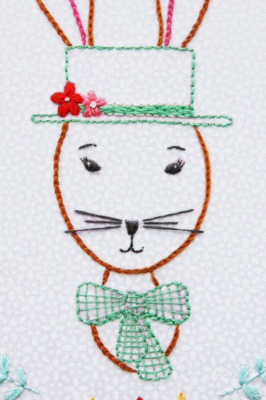 Rabbit Portrait PDF Embroidery Pattern | Etsy