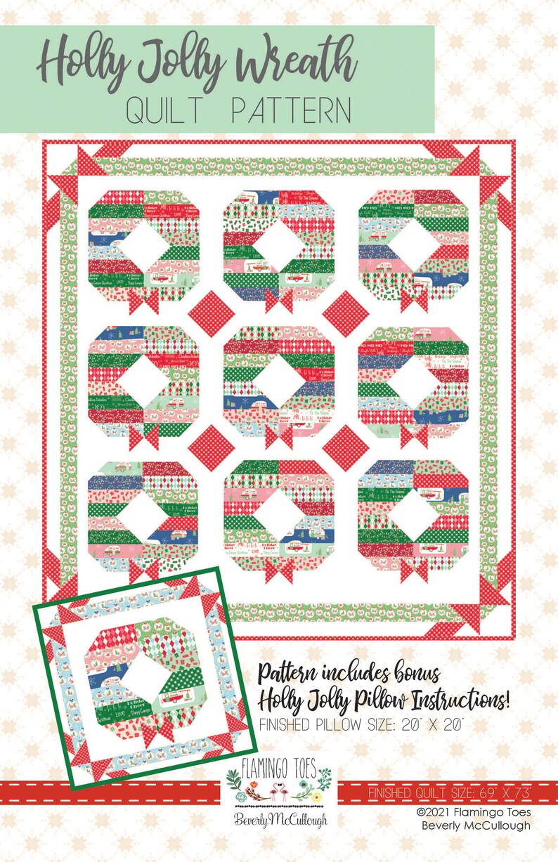 Holly Jolly Wreath PDF Quilt Pattern - Etsy