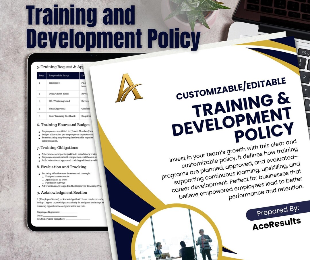 Editable Training & Development Policy Template: Canva HR, Upskilling ...