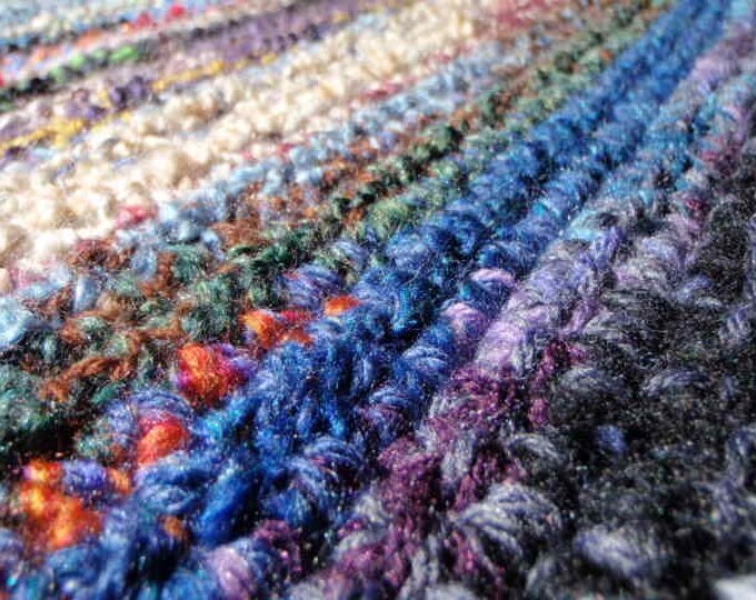 Every Color Area Rug With Crochet Shell Edging - Etsy