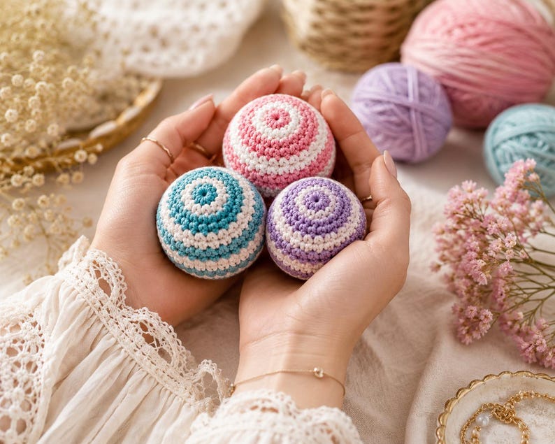 Hacky Sack Crochet Pattern PDF | Easy Footbag Crochet Tutorial ...