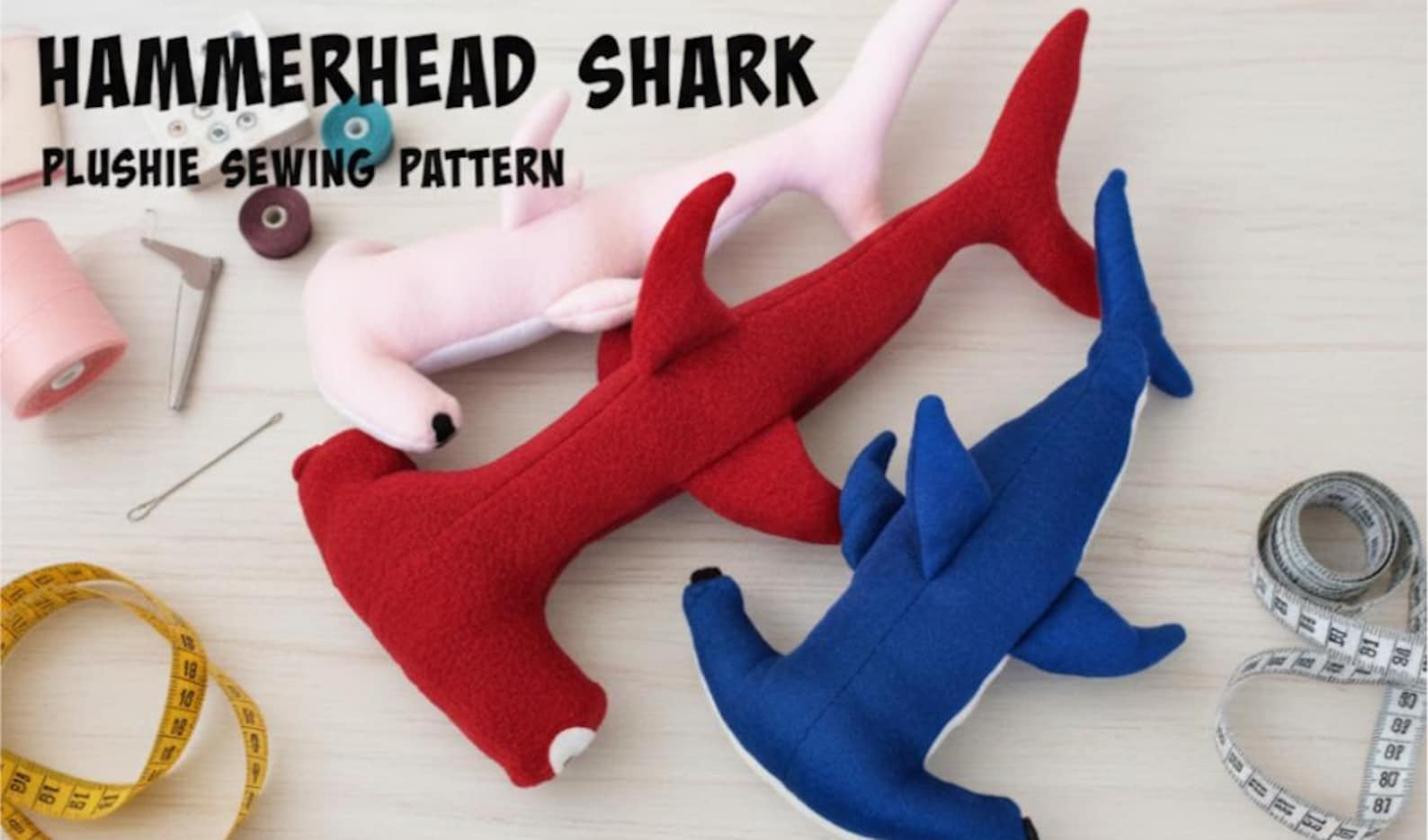 Hammerhead Shark Plush Sewing Pattern | DIY Stuffed Animal (PDF Pattern ...