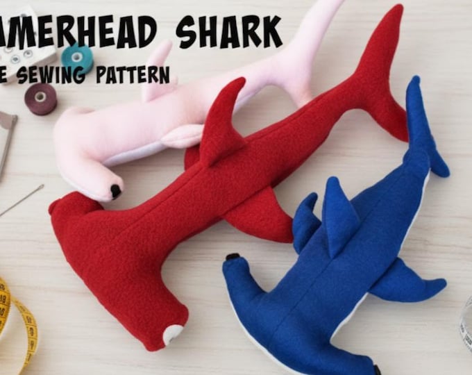 Shark Plush Sewing Pattern - Instant Download PDF - Etsy Canada