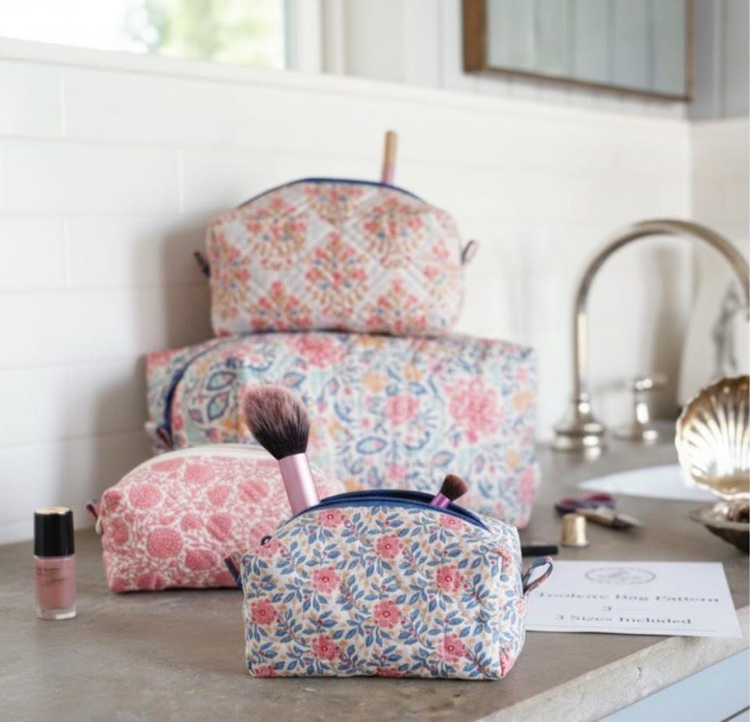 How To Sew Toiletry Bag - Sewing Pattern Cosmetic Travel Bag (PDF ...