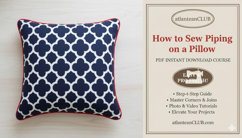 Piping Pillow Sewing Tutorial: DIY Cushion Pattern (PDF Download) - Etsy