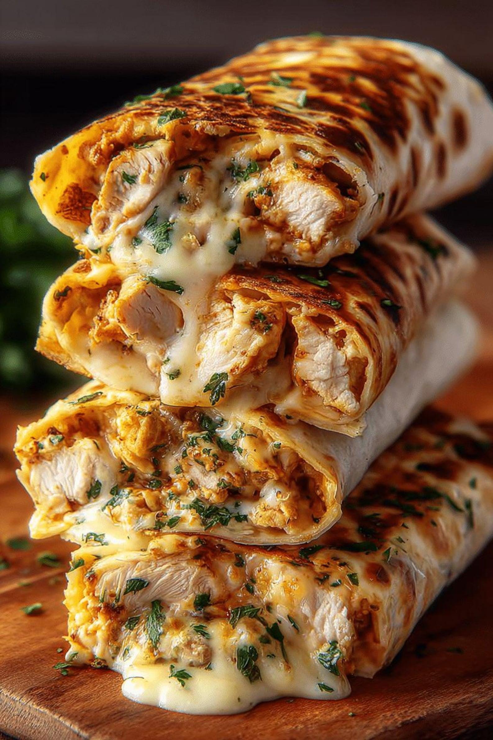 Cheesy Garlic Chicken Wraps Recipe (digital Download) - Etsy