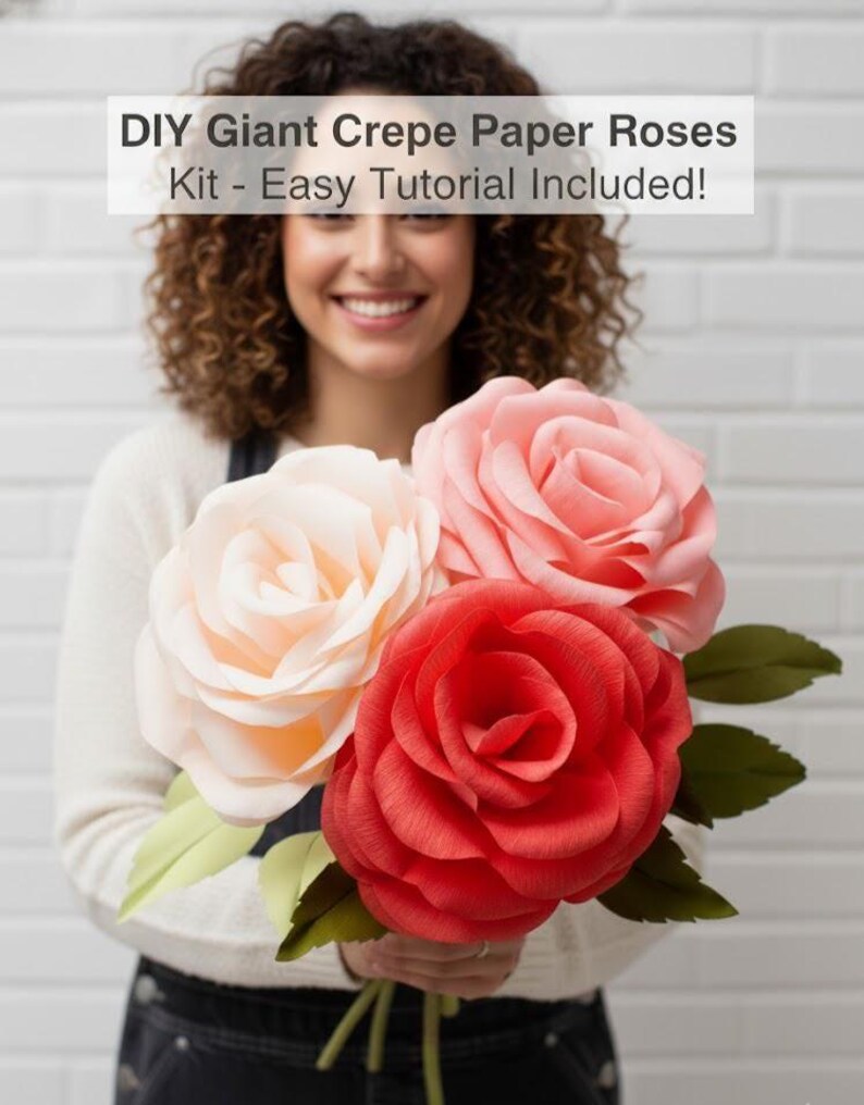 Giant Crepe Paper Rose: DIY Printable Pattern - Etsy