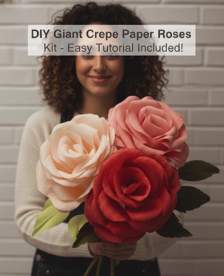Giant Crepe Paper Rose: DIY Printable Pattern - Etsy