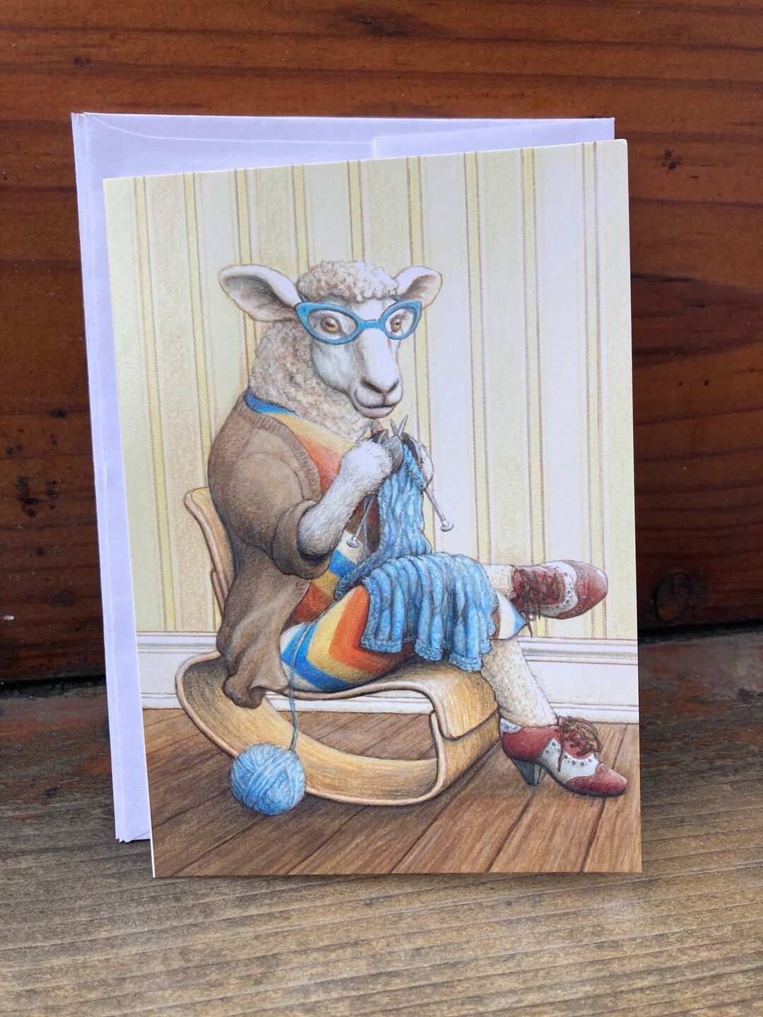 Knitting Sheep Notecards - Etsy